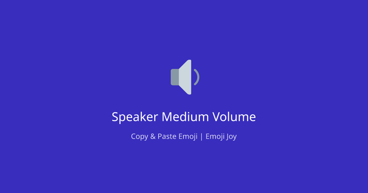 🔉 Speaker Medium Volume emoji